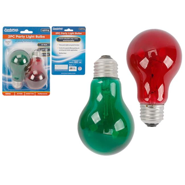 Familymaid 33056 25 W Party Light Bulb with Blister Card, Green & Red ...
