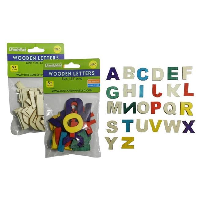 Familymaid 34122 1.28 Tall x 2 mm Wood Plus Color Wooden Letters, 26 ...