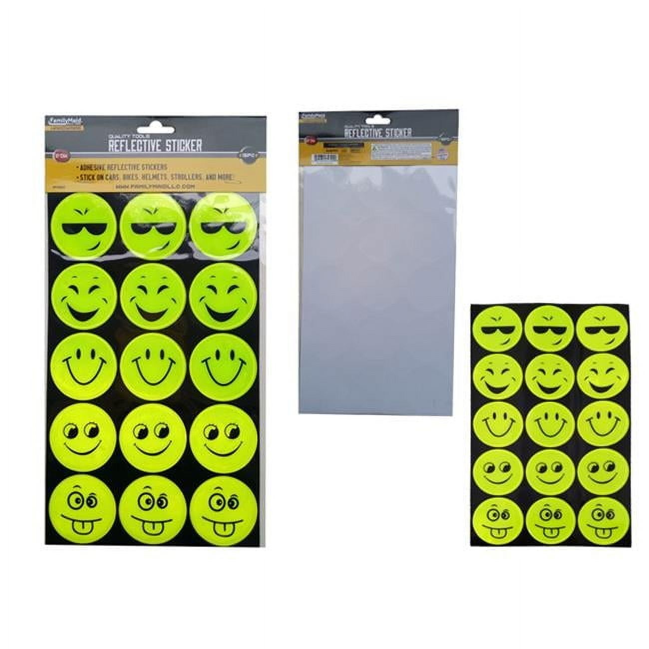 Familymaid 34320 2 in. Dia. Adhesive Smiley Reflective Stickers - 15 ...