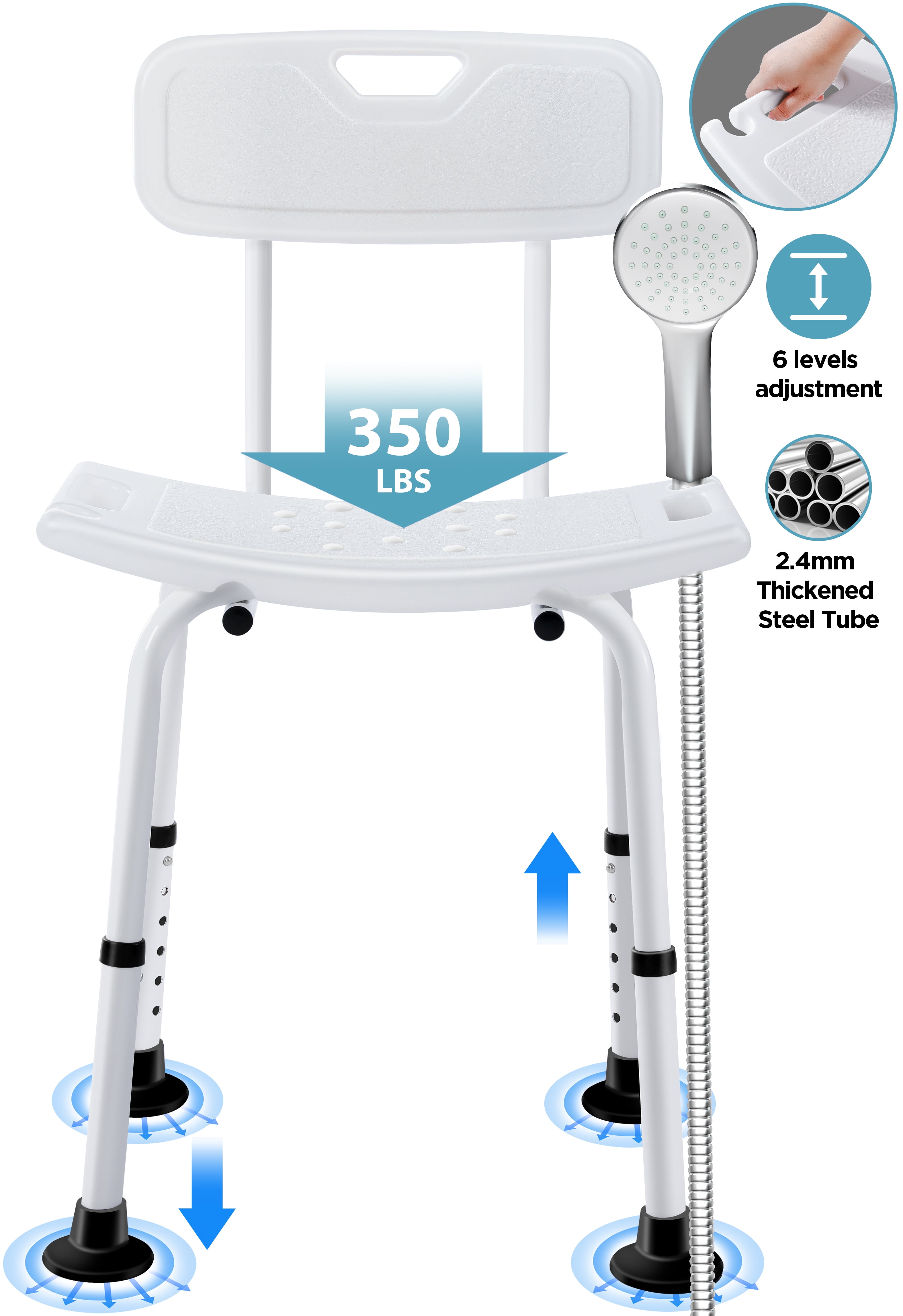 Famistar Adjustable Shower Chair, Bath Chair Bench for Elderly and ...