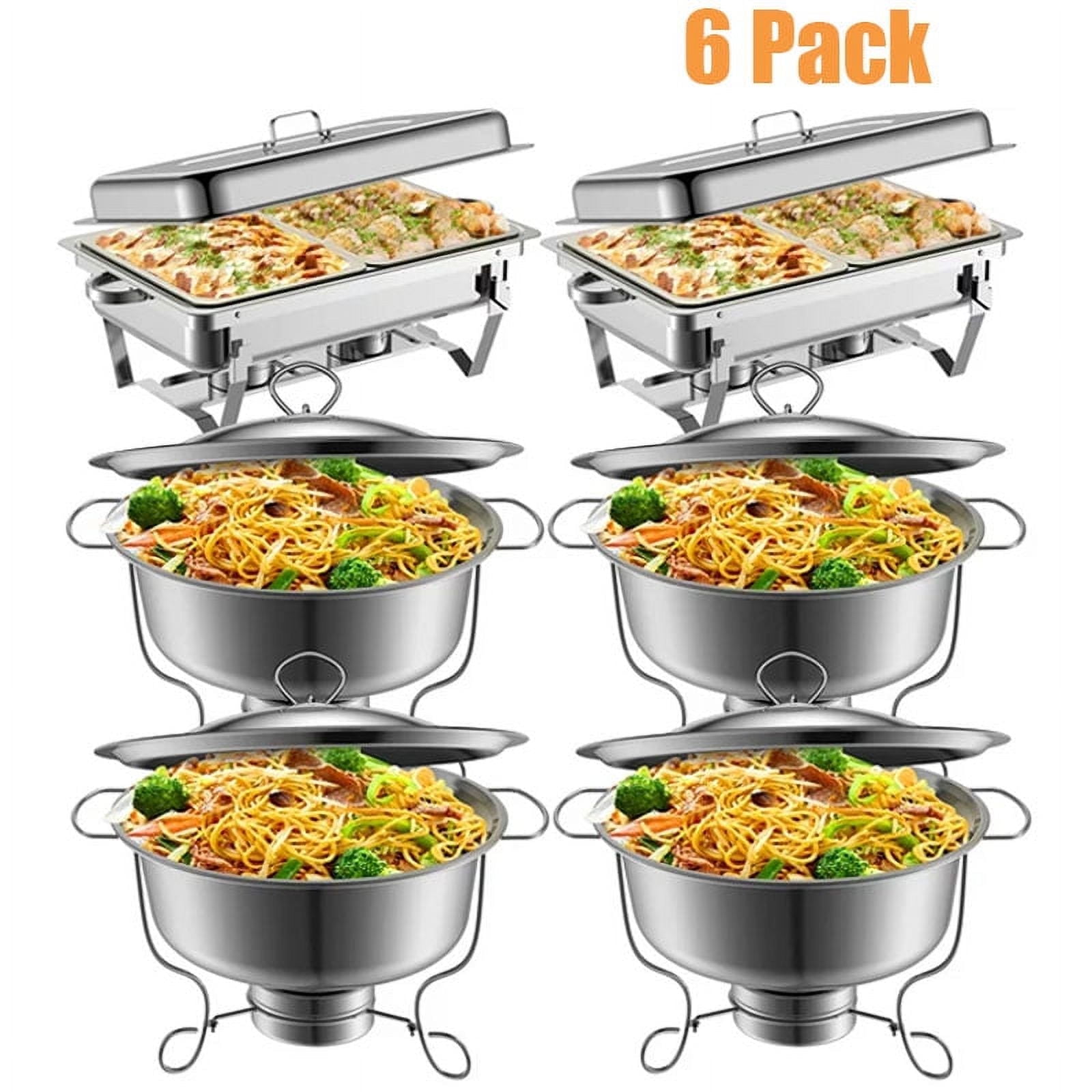 Famistar 6 Pack Heated Serving Tray, Hot Buffet Warmer & Stainless ...