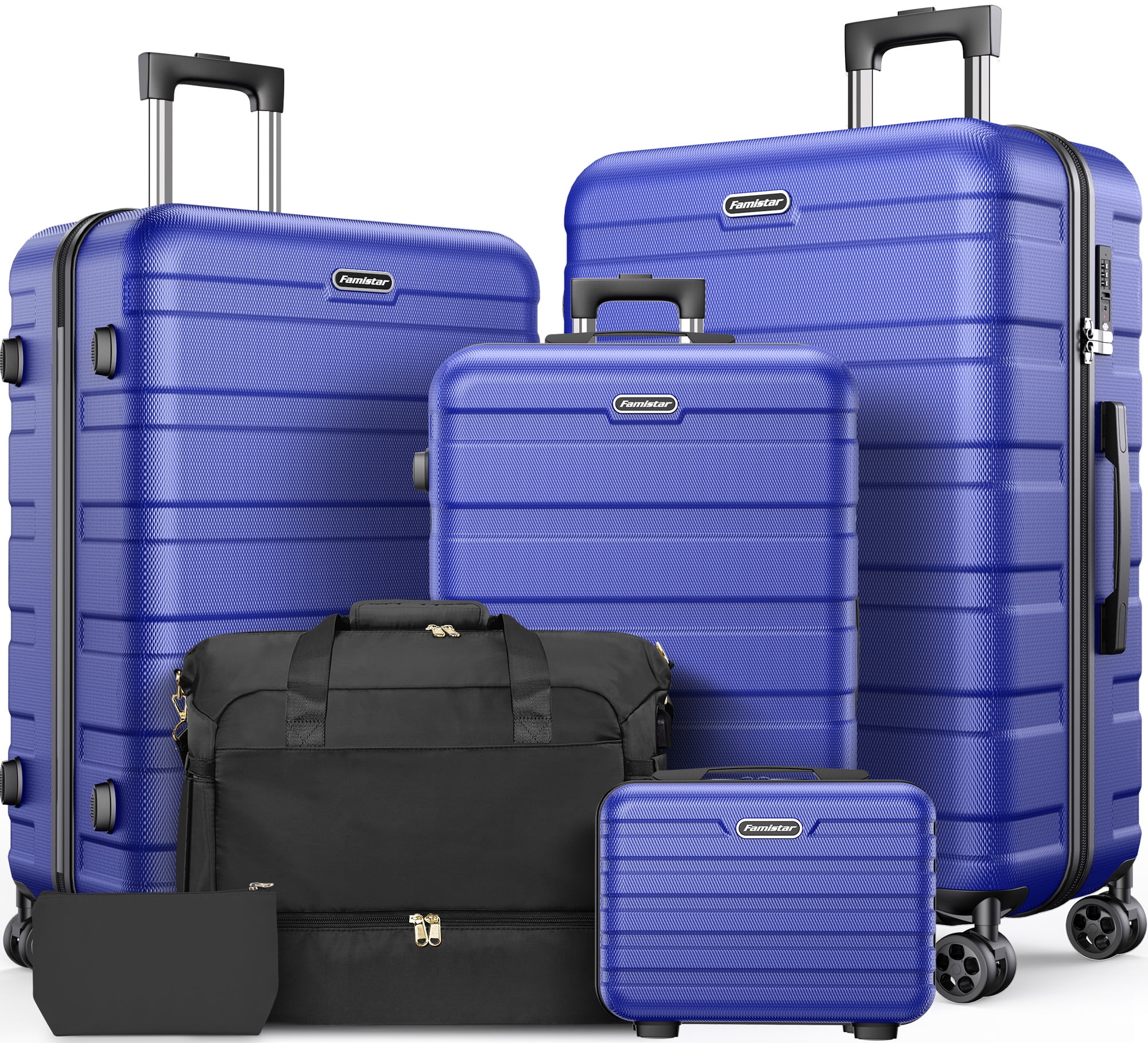 Campmoy 5 Piece Clearance Hardside Luggage Sets with 360° Double ...