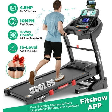 Famistar 4.5HP Folding Treadmill for Home with 15 Levels Auto Incline ...