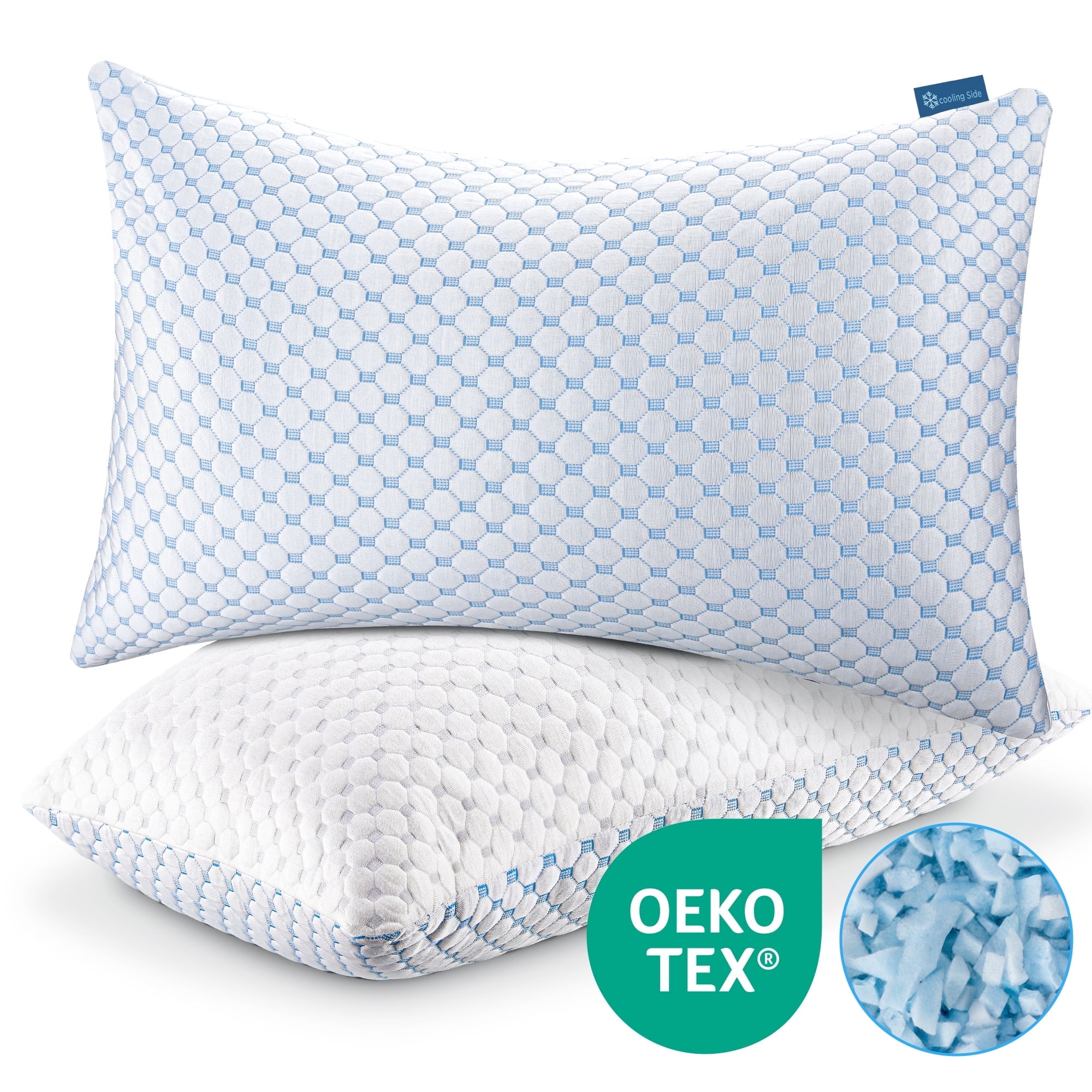 "Famistar Set of 2 Queen Size, Breathable Memory Foam Cooling Pillows ...