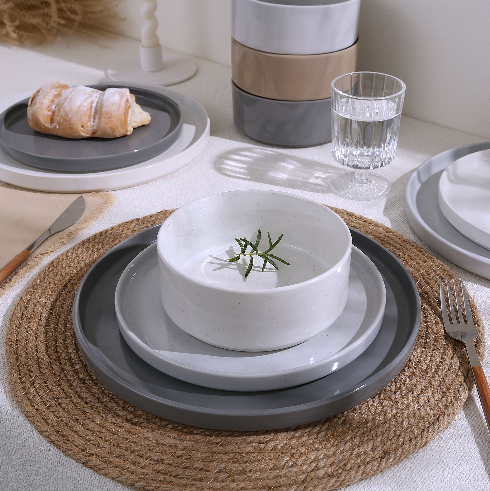 Famiware Kitchen Dinner Tableware, 12 Piece Dining Set, Multi-color ...