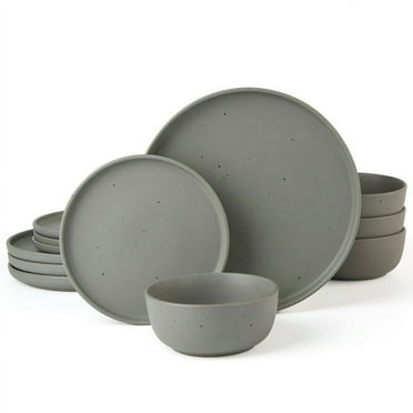 Famiware Star Stoneware Dinnerware Sets, Plates and Bowls Set for 4, 12 ...