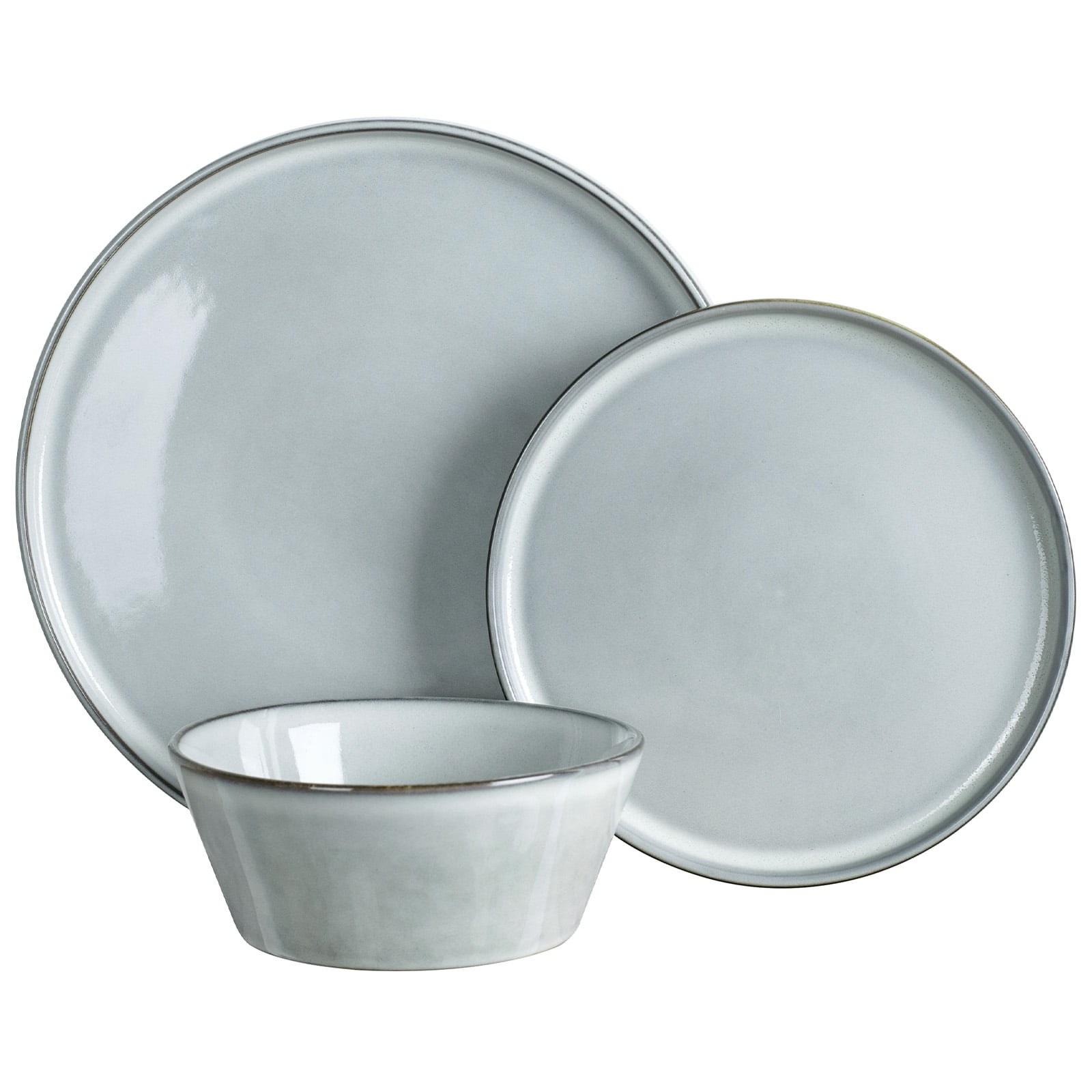 Famiware Annecy Plates and Bowls Sets, Dinnerware Set for 4, 12 Pieces ...