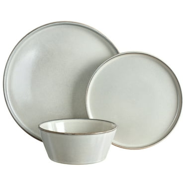 Famiware Glacier Stoneware Dinnerware Sets, 12-Piece Dish Set, Sage ...