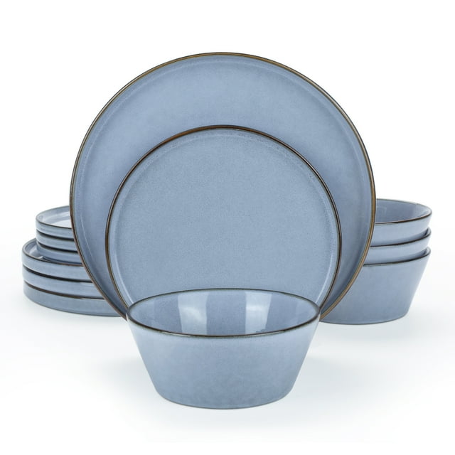 Famiware Annecy Plates and Bowls Sets, Dinnerware Set for 4, 12 Pieces ...