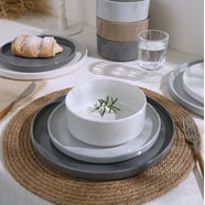 Famiware Annecy Plates and Bowls Sets, Dinnerware Set for 4, 12 Pieces ...