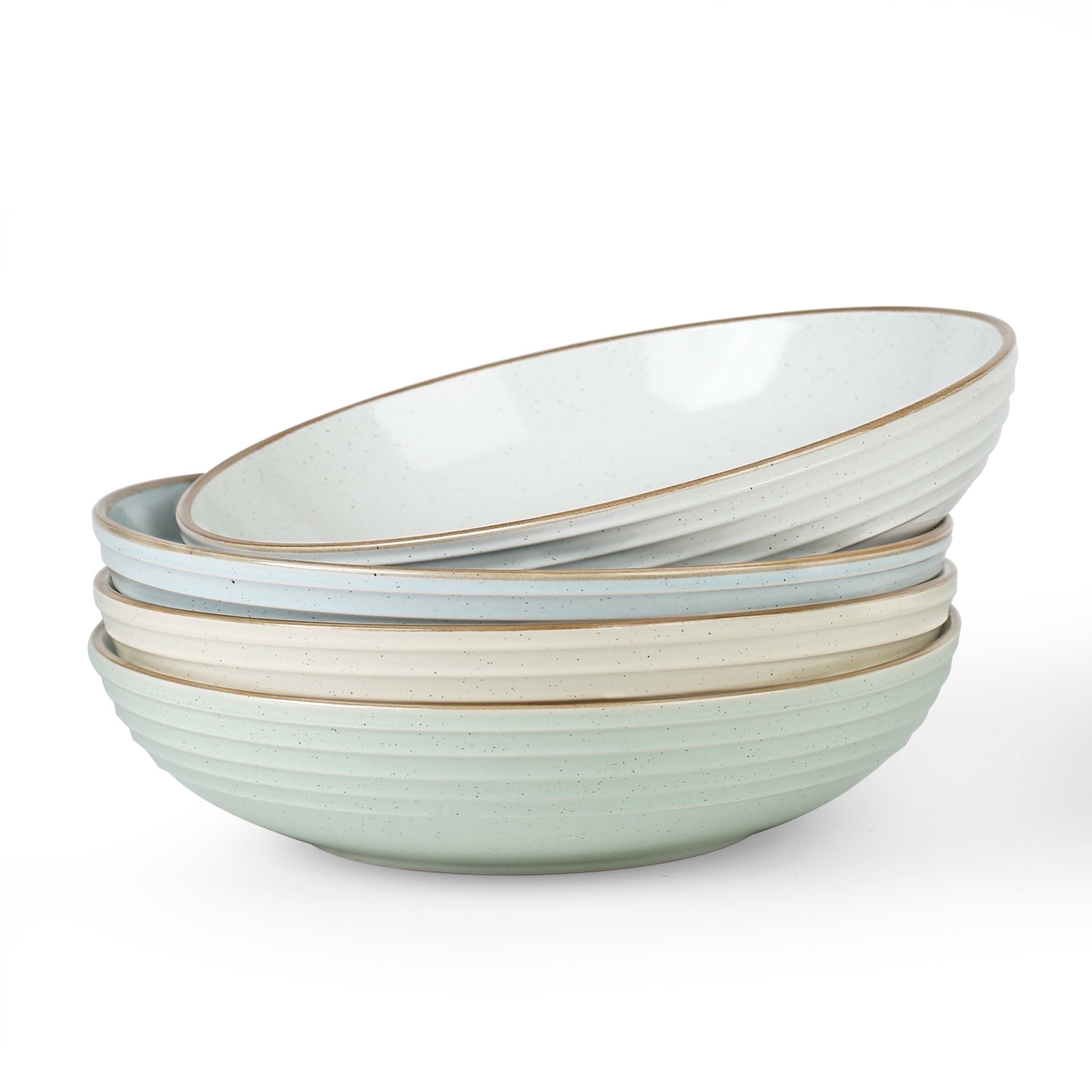 Famiware Jupiter 4-Piece Stoneware 30 oz Pasta Bowls Sets, Multi-color ...