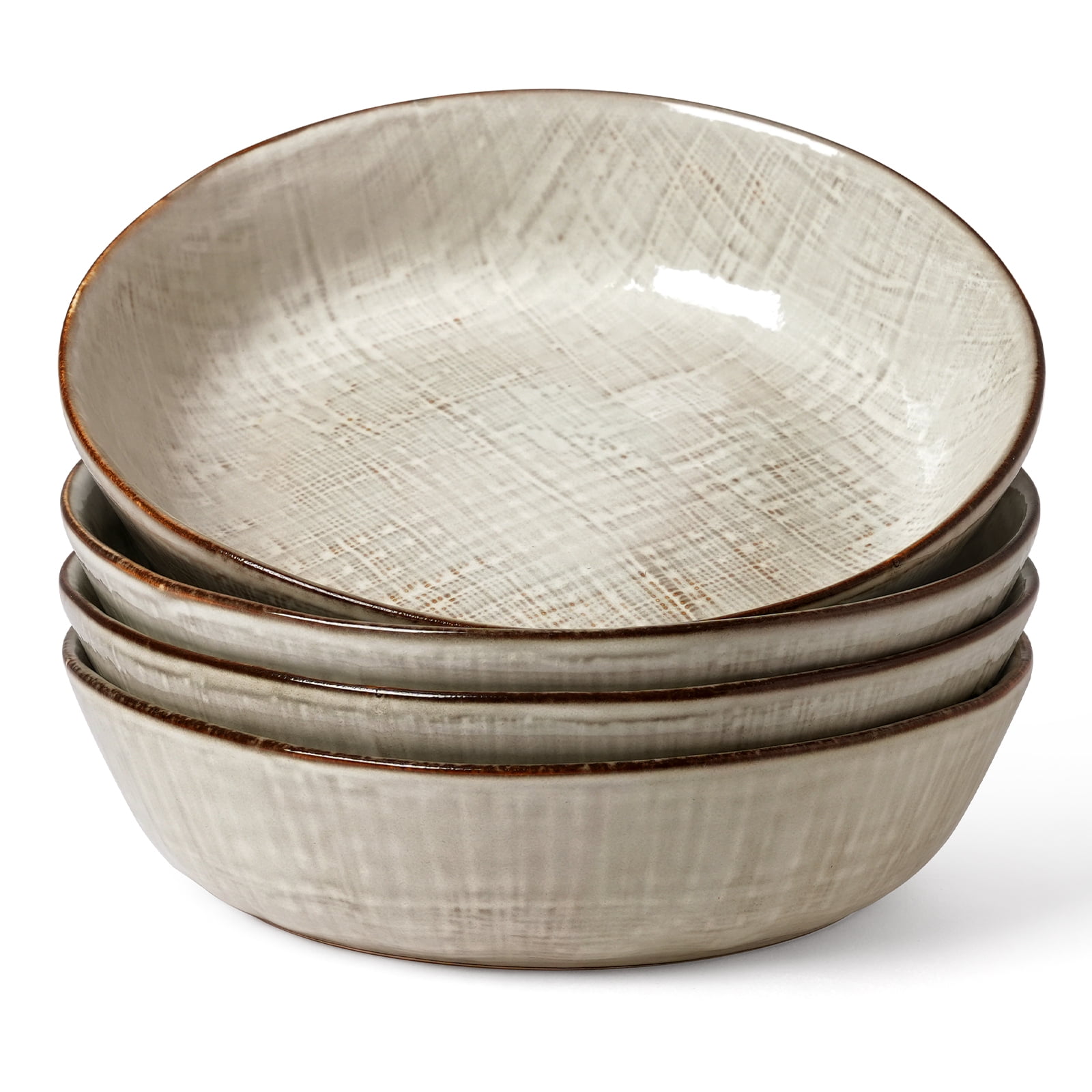 Famiware Moonlight 4-Piece Stoneware 32 oz Pasta Bowls Sets, Classic ...