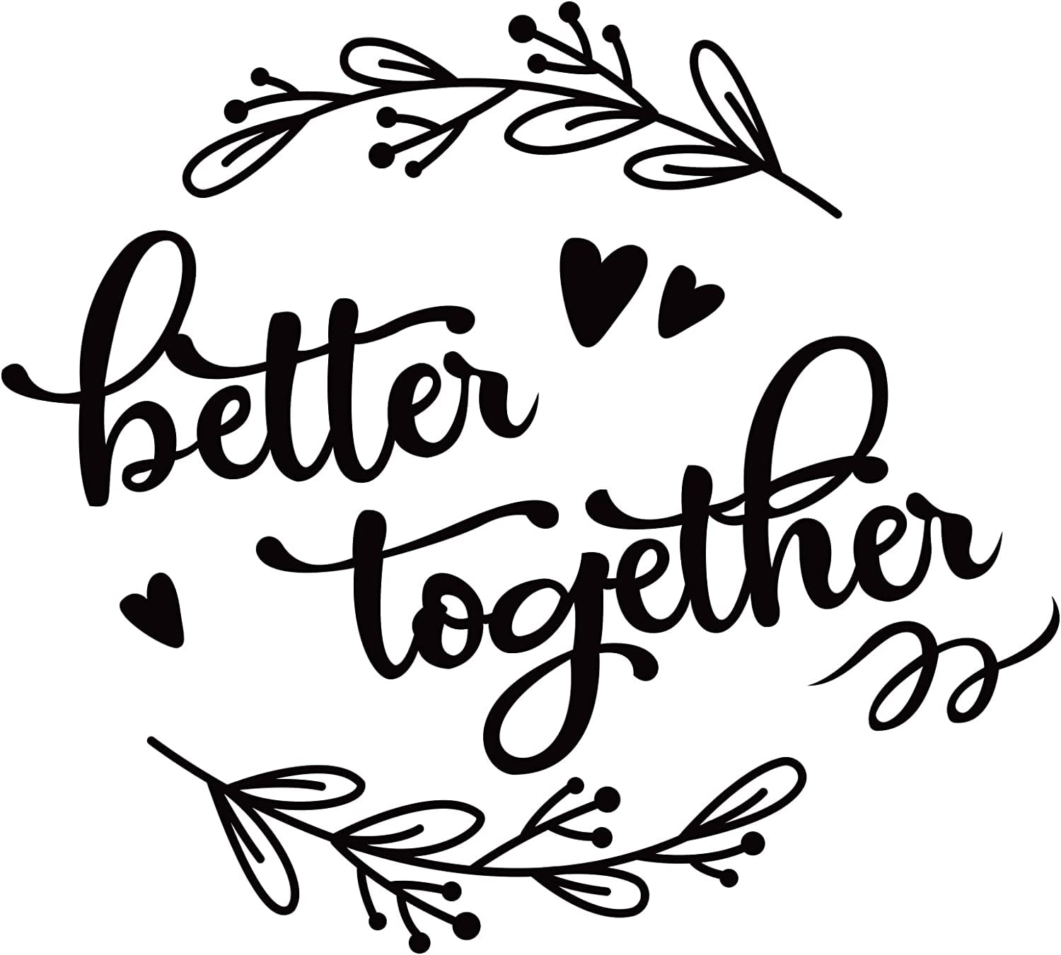 Famliy Theme Wall Sticker Better Together Wall Decal Leaves Heart Shape ...