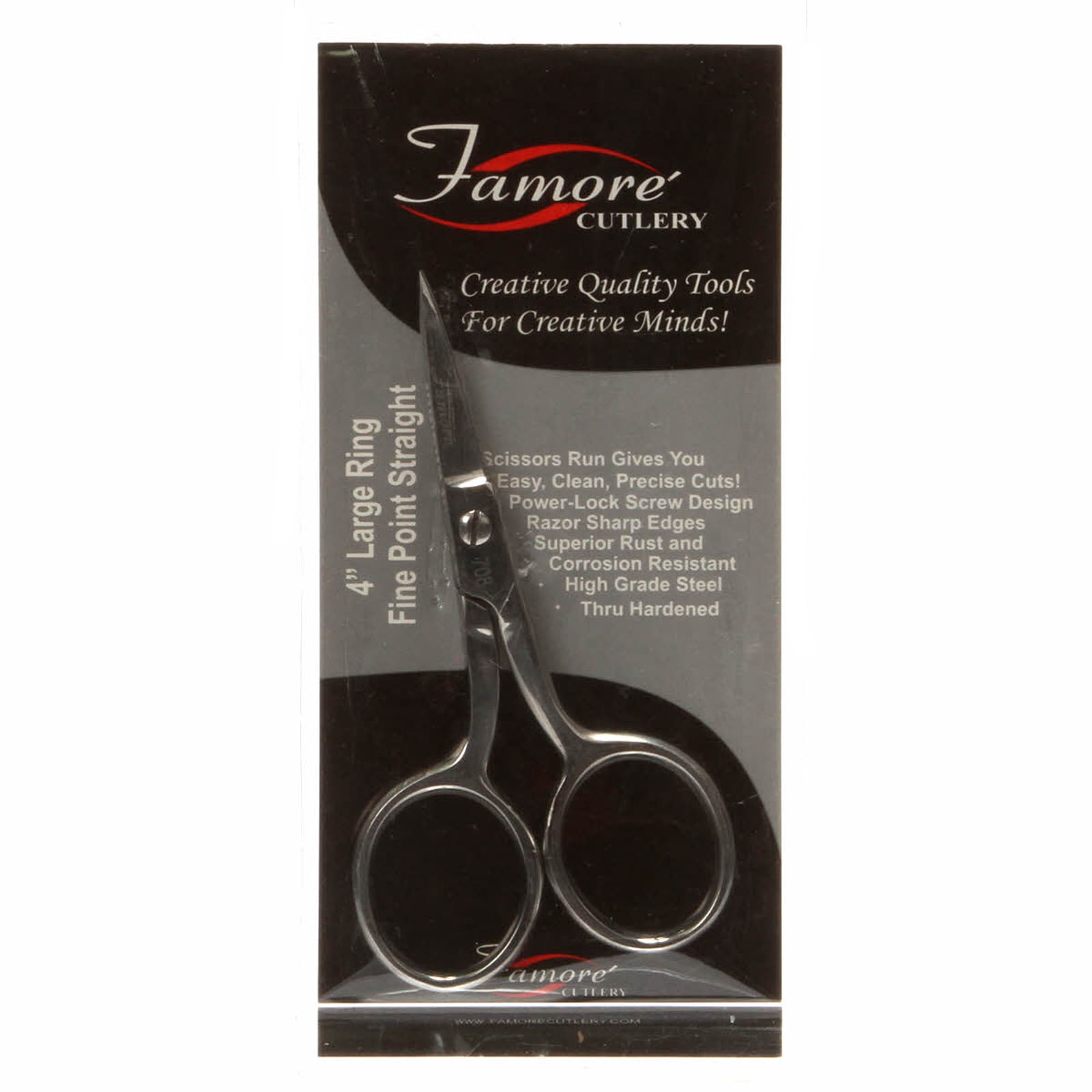 Famore 4 Inch Large Ring Fine Point Straight Embroidery Scissors ...