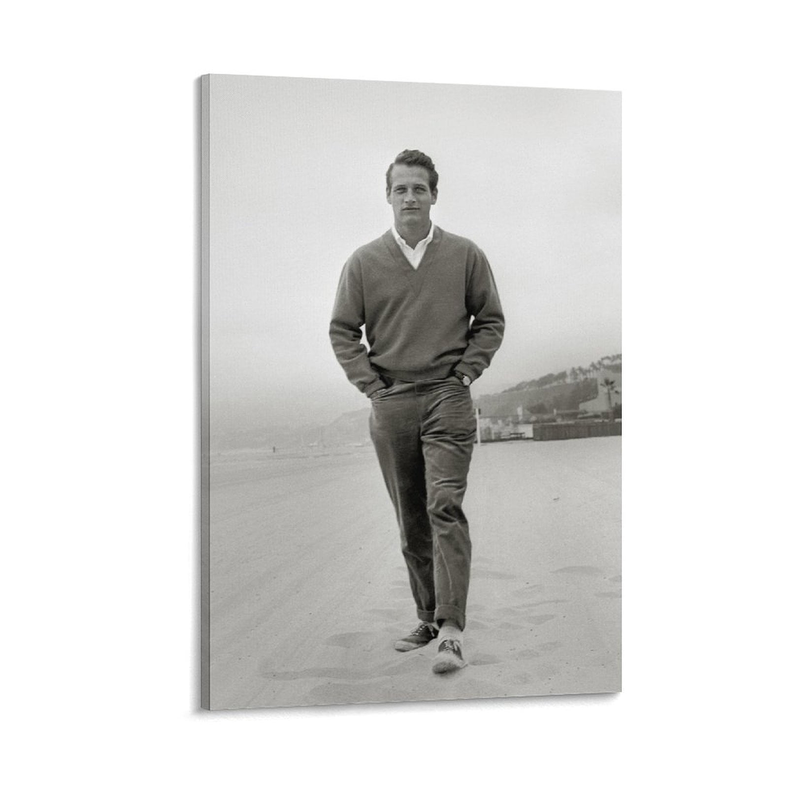 Famous Actor Paul Newman Poster Old Photo Canvas Poster Wall Art ...