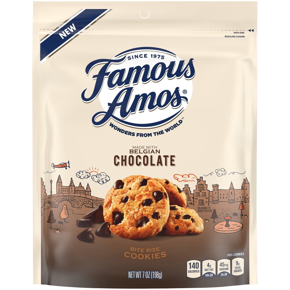 Famous Amos Bite-Size Belgian Chocolate Chip Cookies, 7 Oz Pkg ...