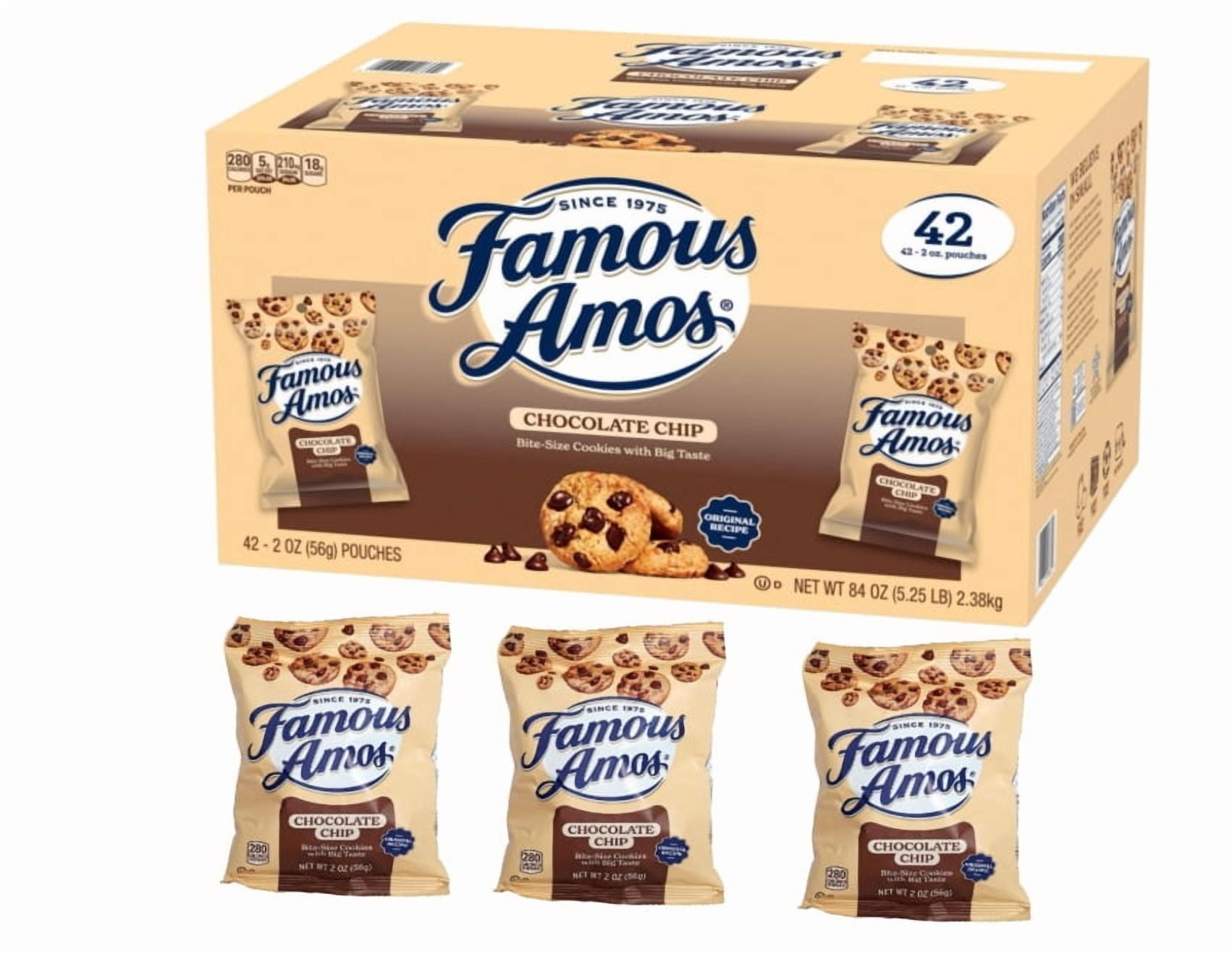 Famous Amos Chocolate Chip Cookies, 2 oz., 42 pk. - Walmart.com