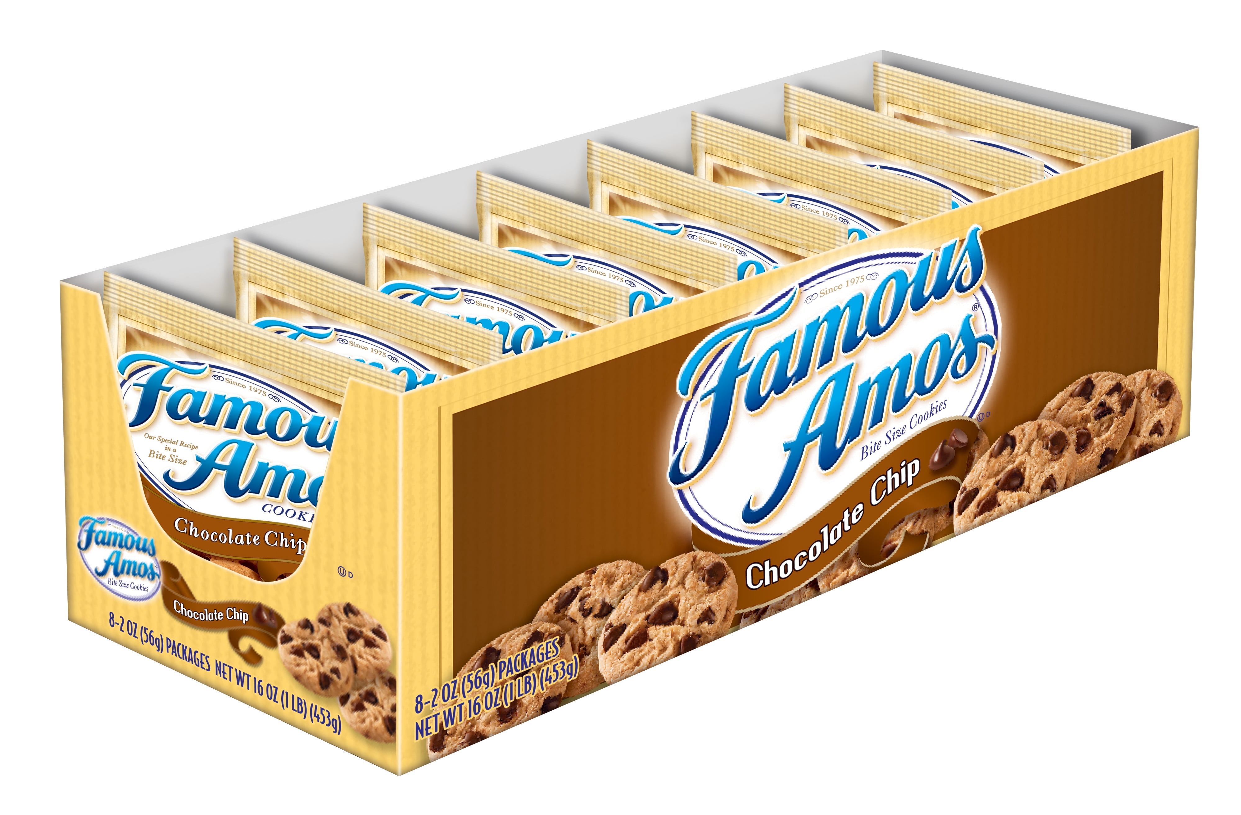 Famous Amos Chocolate Chip Snack Cookies 2 oz 8 ct - Walmart.com