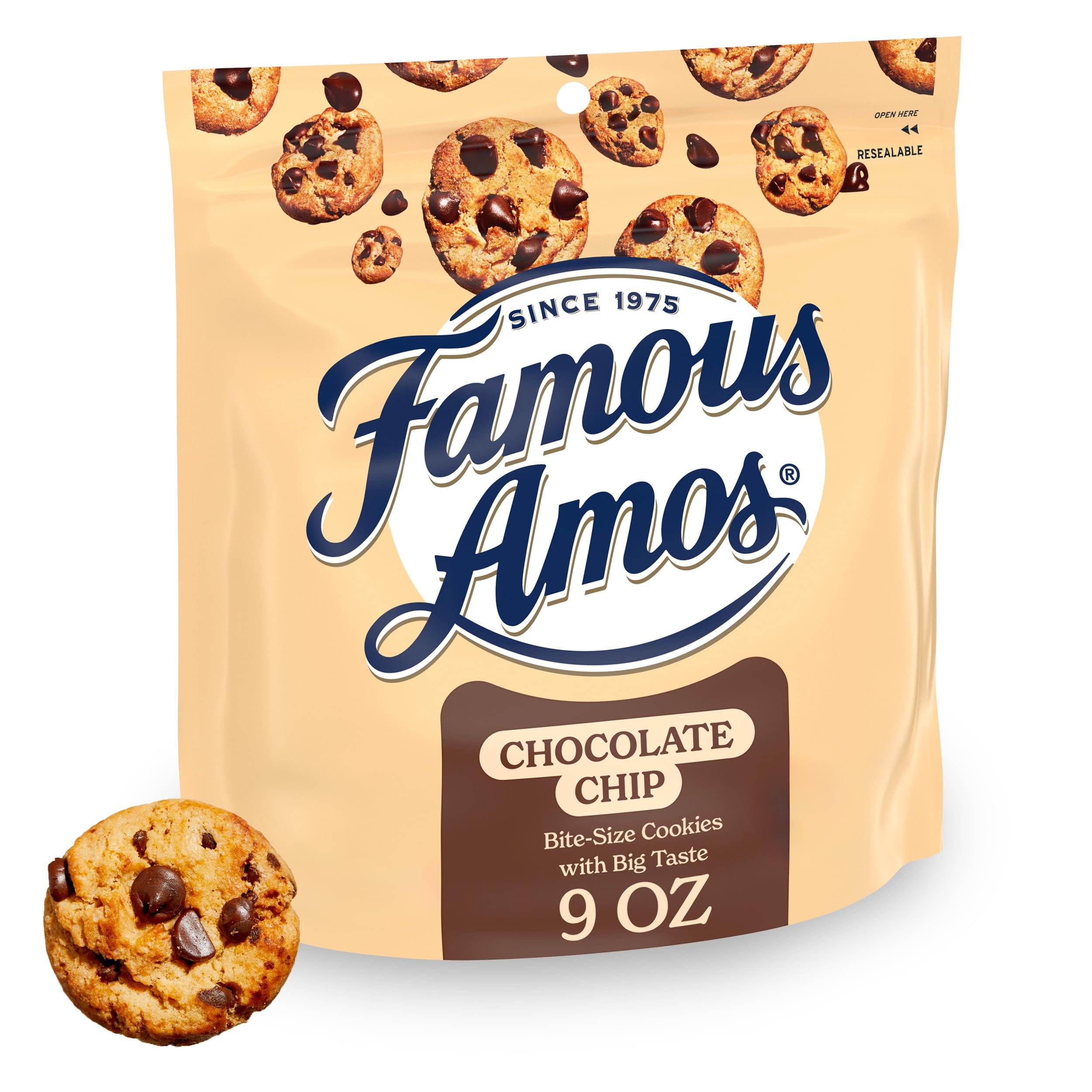 Famous Amos Classic Chocolate VTF5 Chip Cookies, Bite-size cookies ...
