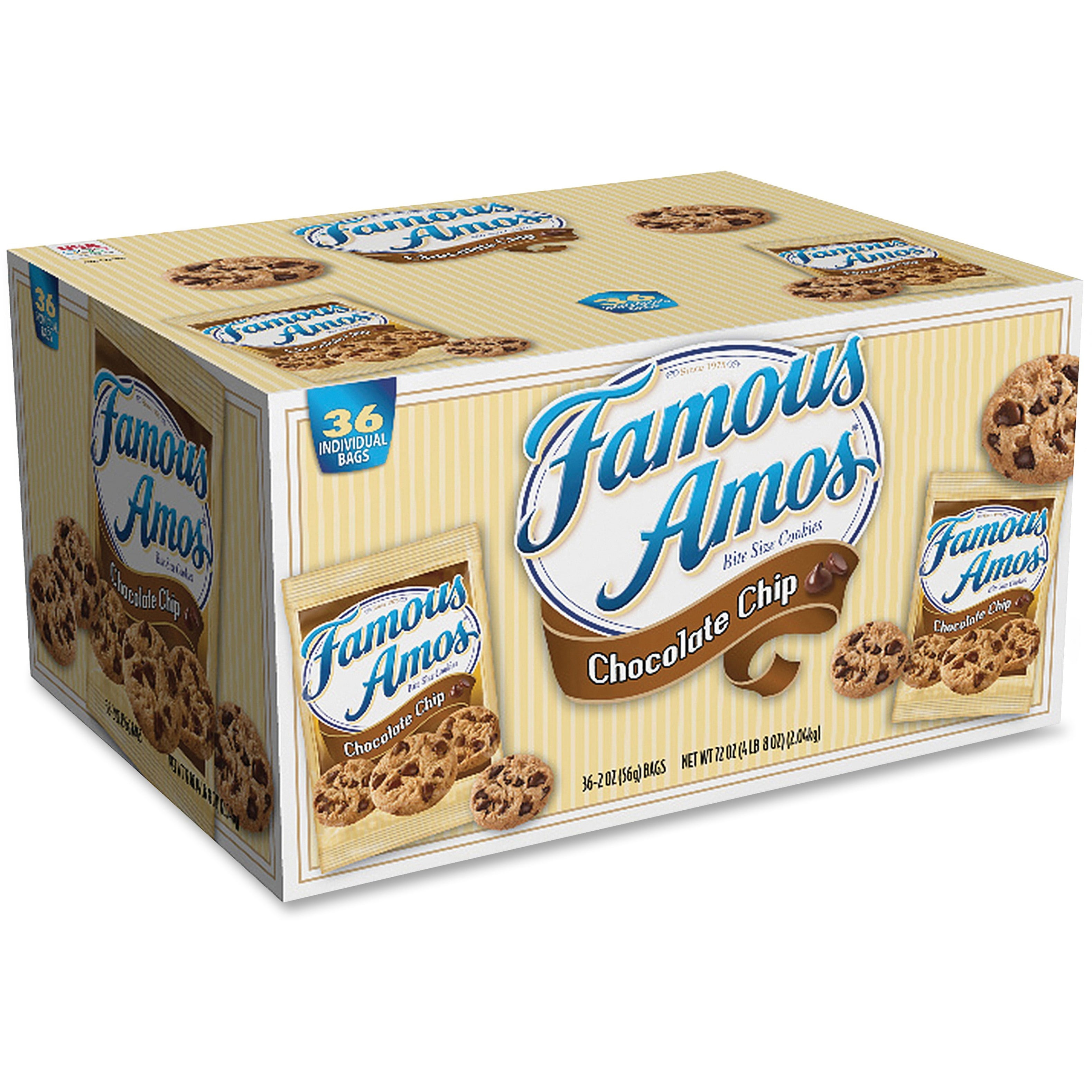 Famous Amos Bite-Size Chocolate Chip Cookies, 36 Individual Cookie Bags ...