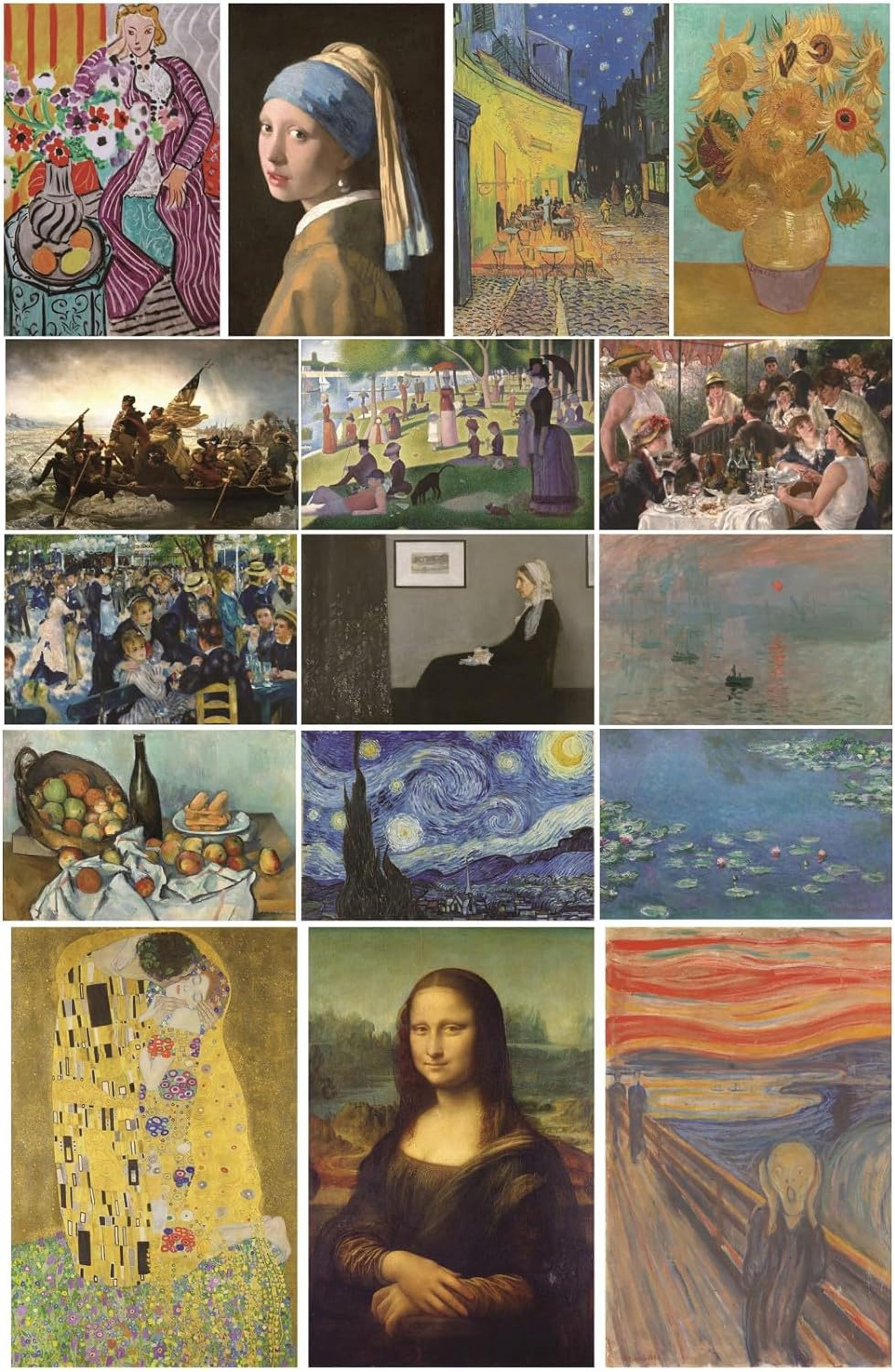 Famous Art Prints And Posters 16PCS Paintings Fine Art Impressionist ...