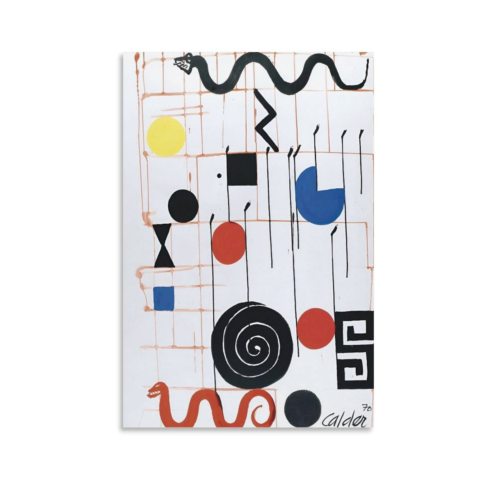 Famous Artist Alexander Calder SNAKES (1970) MutualArt Art Poster ...