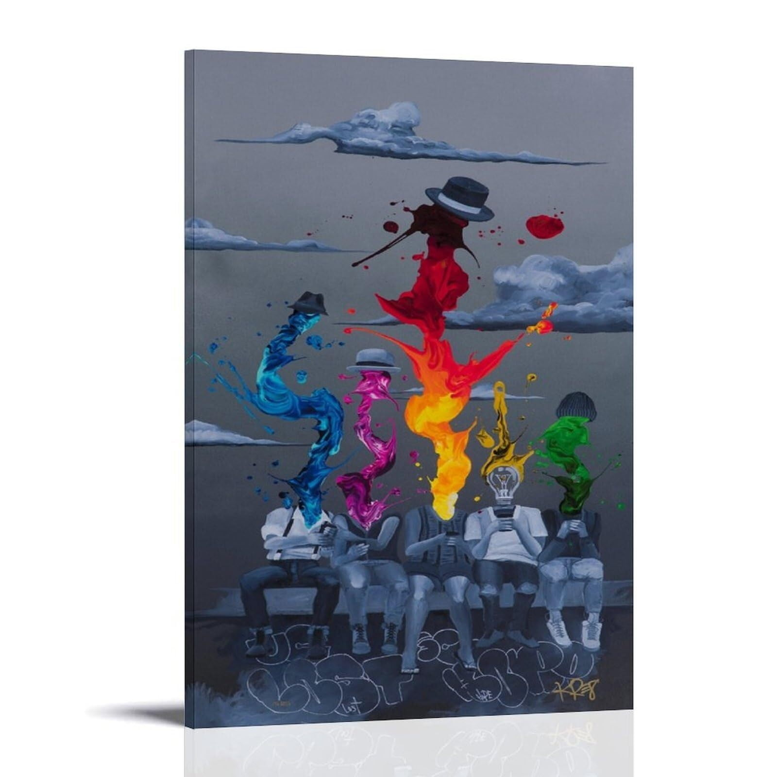 Famous Artist Kre8 Artwork Abstract Colorful Oil Painting Posters ...