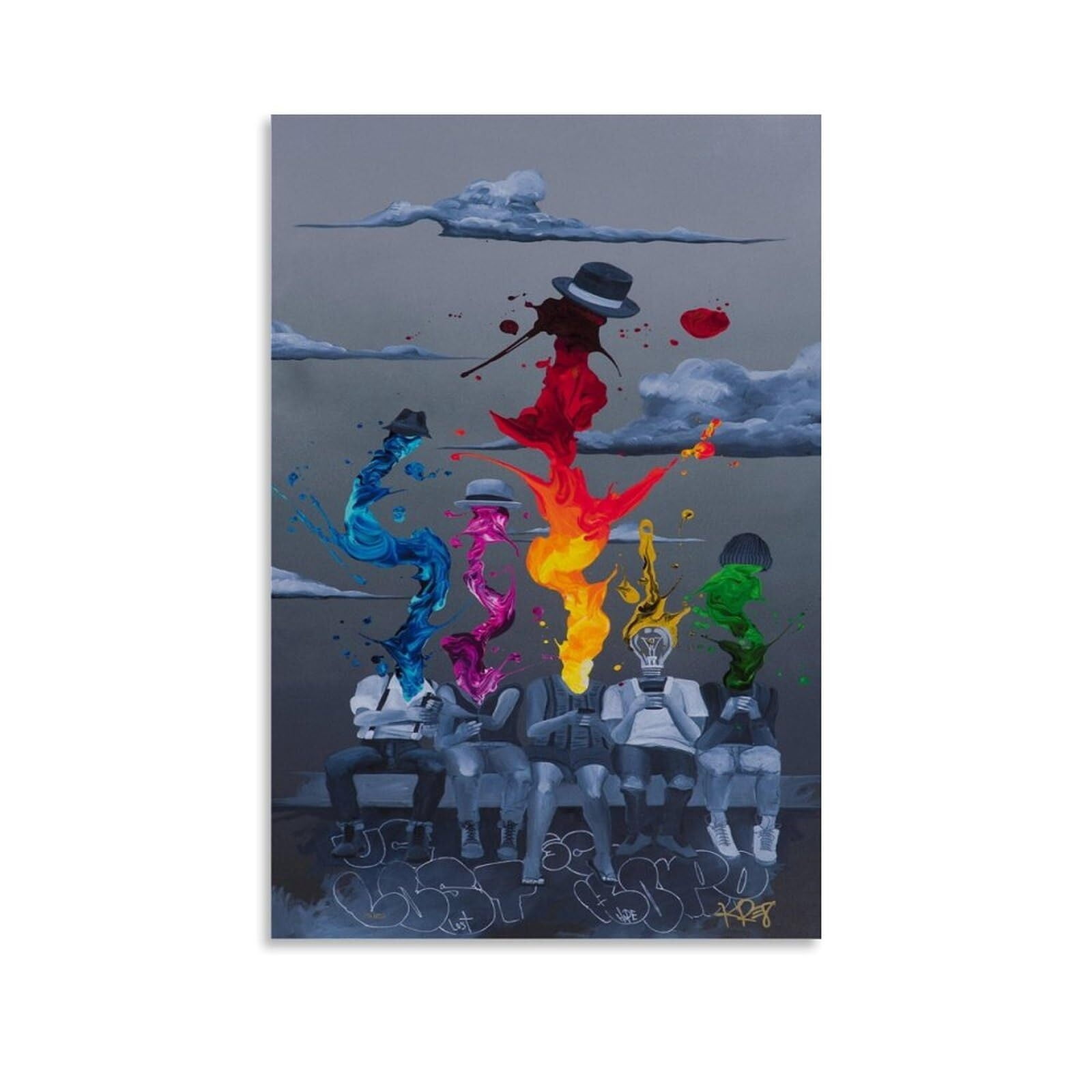 Famous Artist Kre8 Artwork Abstract Colorful Oil Painting Posters ...