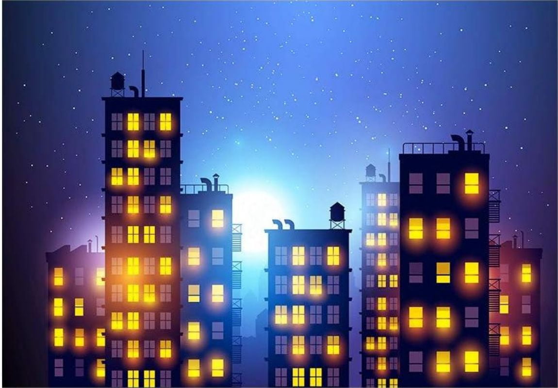 Famous Big City Backdrop Futuristic Landscape Skyline Photography ...