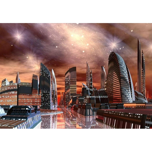 Famous Big City Backdrop Futuristic Landscape Skyline Photography ...