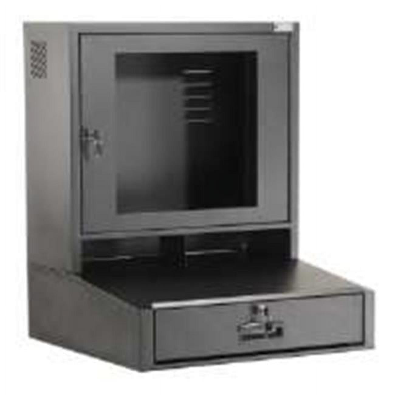 Famous Brand 239114BK Lcd Counter Top Security Computer Cabinet Black ...