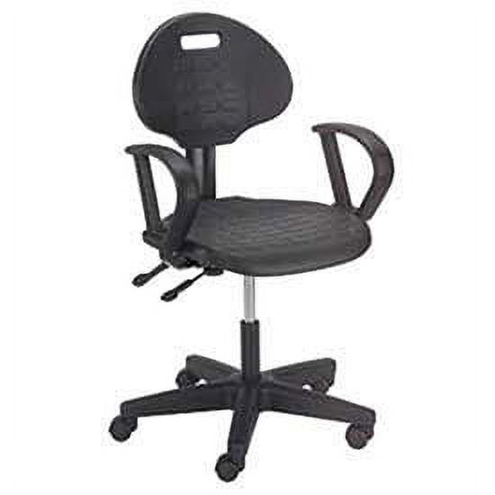 Interion Task Chair With Mid Back & Fixed Arms Polyurethane Black ...