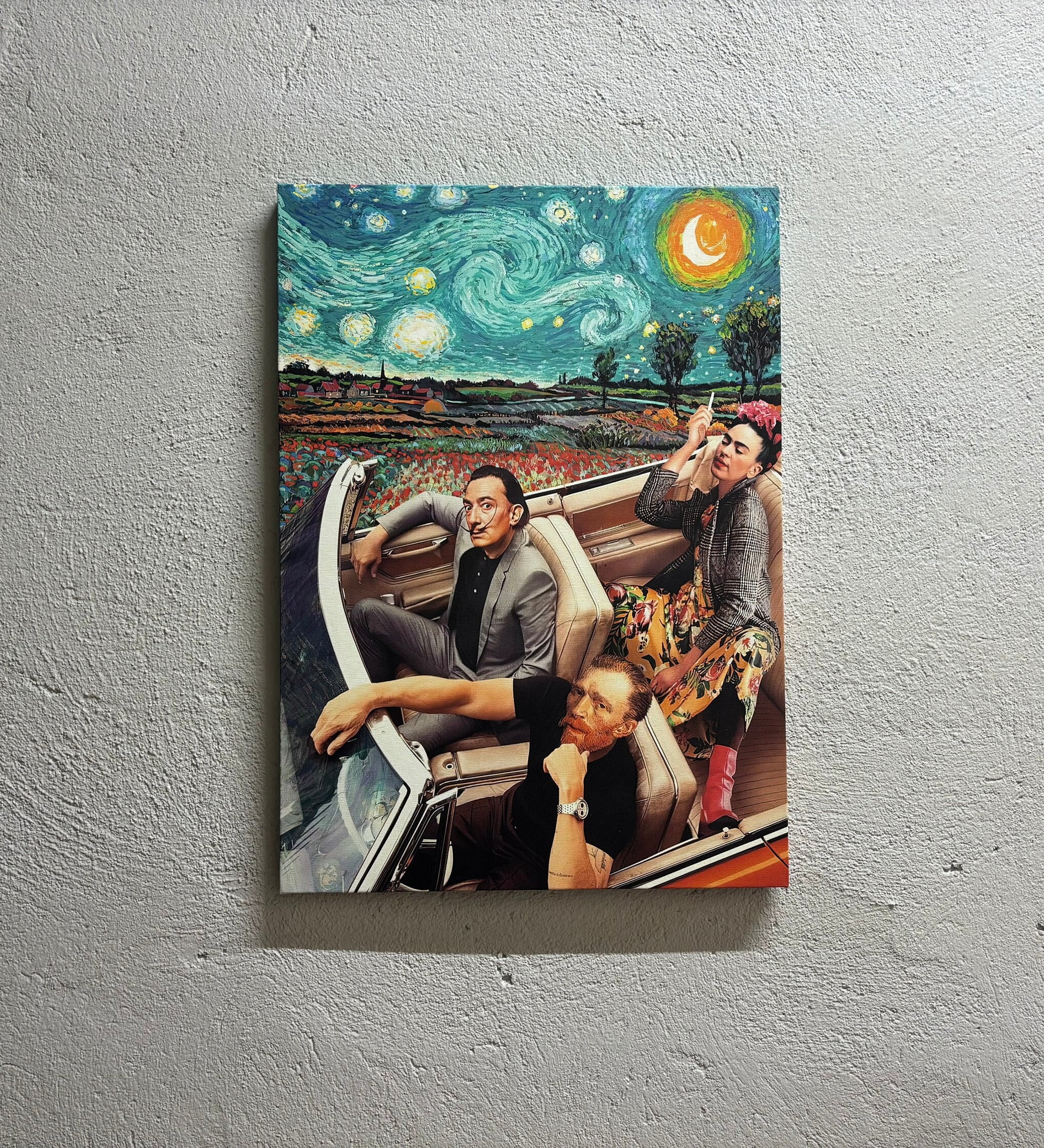 Famous Canvas Art, Starry Night Printed, Car Canvas Art, Oil Painting ...