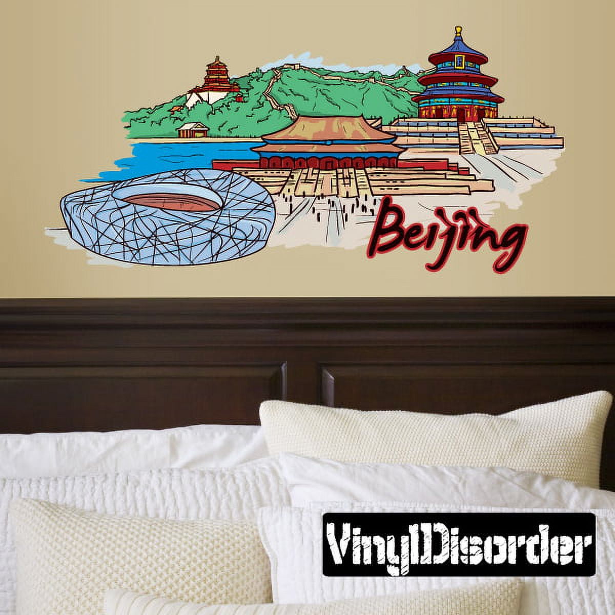 Famous City Beijing Wall Decal - Vinyl Car Sticker - Uscolor024 - 25 ...