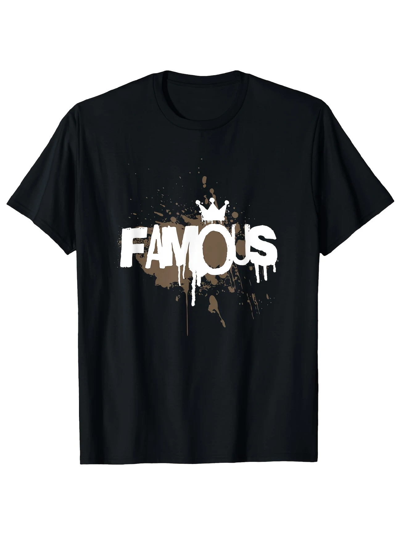 Famous Crown Urban Graphic Tee - BLACK STREET ART Shirt with Famous ...