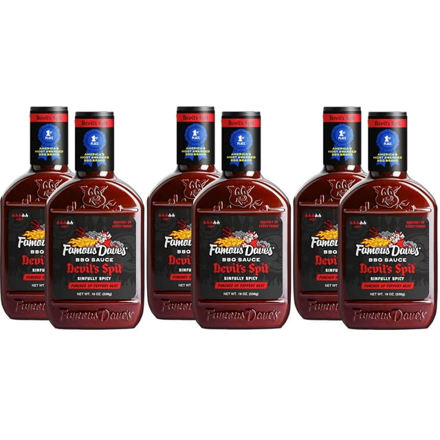 Famous Dave's Devil's Spit BBQ Sauce, 19 Ounce, Pack of 6 - Walmart.com