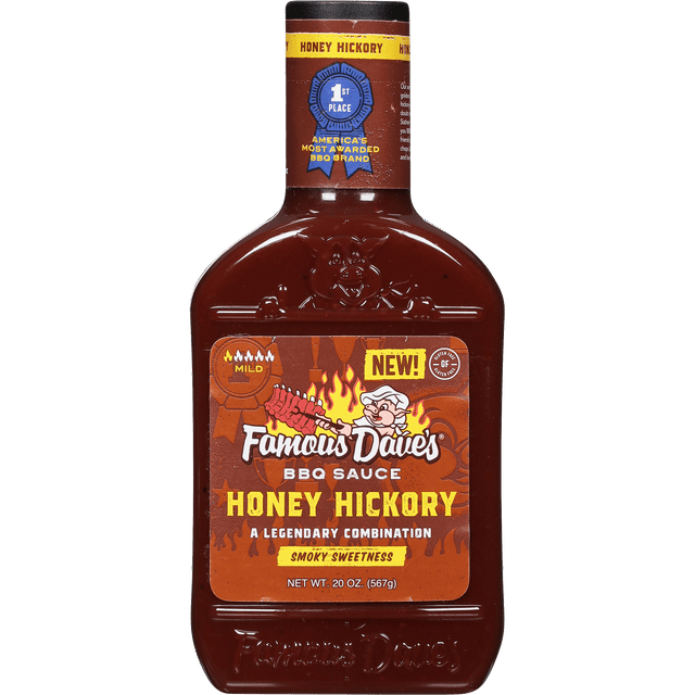 Famous Dave's Sweet Golden Honey Hickory BBQ Sauce, 20 oz Bottle ...