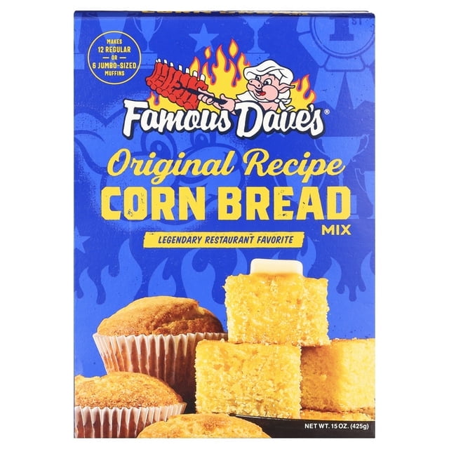 Famous Dave's Original Cornbread Muffin Mix 15 oz Box (Pack of 2 ...