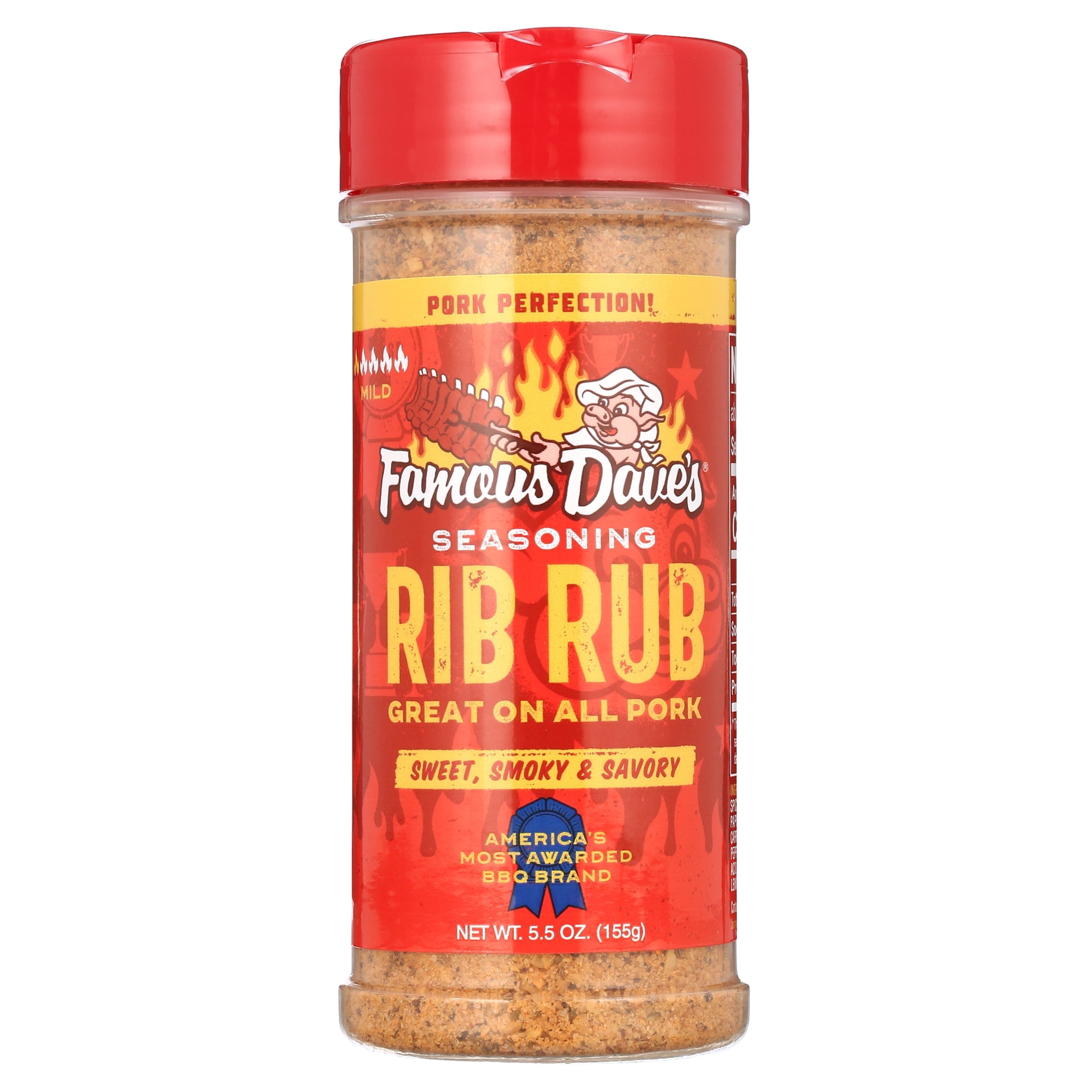 Famous Dave's Rib Rub Pork Seasoning, 5.5 oz, Sweet Smoky Spicy BBQ Blend - Walmart.com