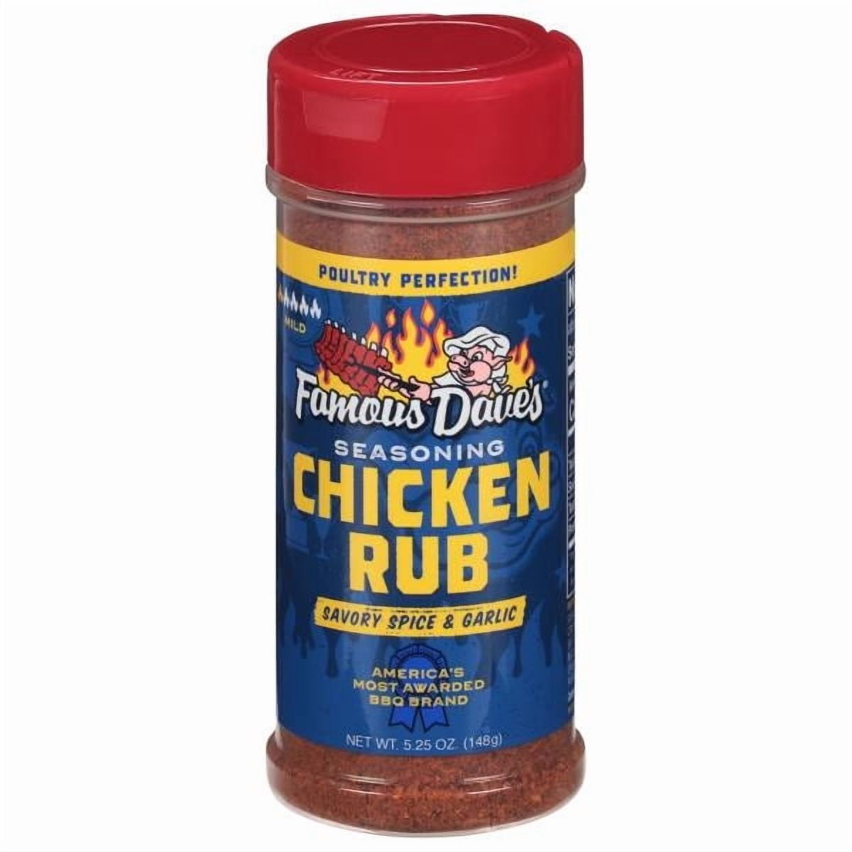 Famous Dave's Seasoning Chicken Rub Savory Spice & Garlic Mild 5.25 oz ...