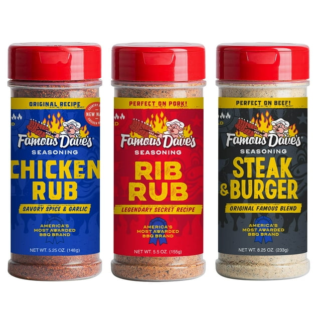 Famous Dave's Seasoning Variety CM313-Pack With Steak & Burger, Rib Rub ...