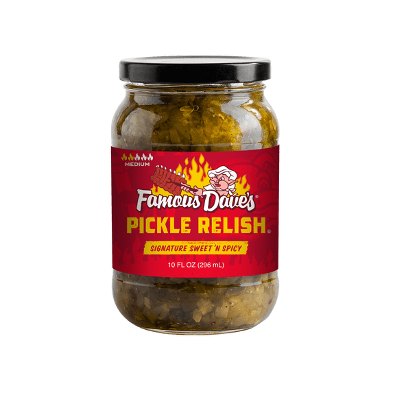Famous Dave's Signature Sweet 'N Spicy Pickle Relish, 10 fl oz Jar pack ...