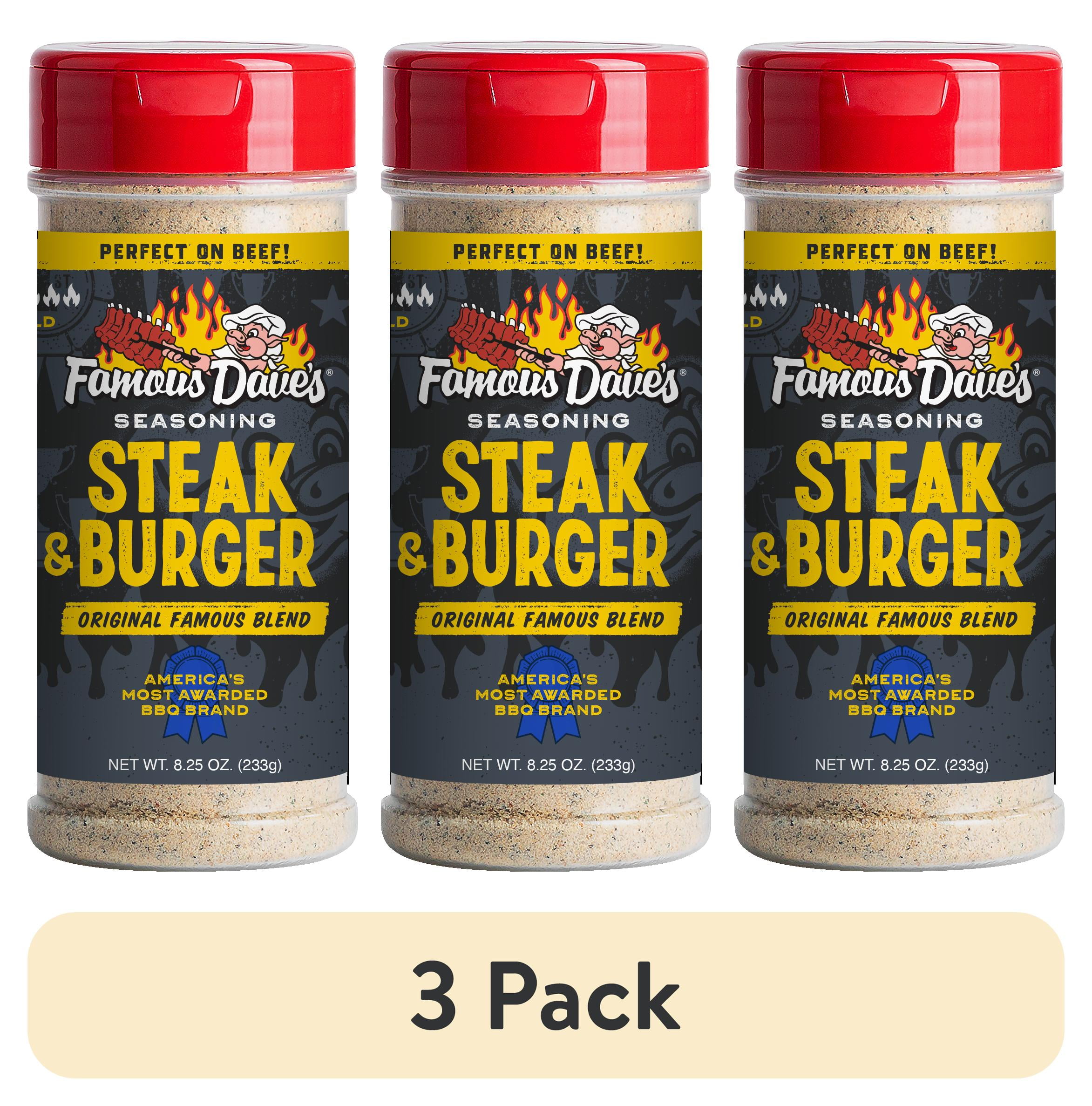 (3 pack) Famous Dave's Steak & Burger Seasoning 8.25 oz - Walmart.com
