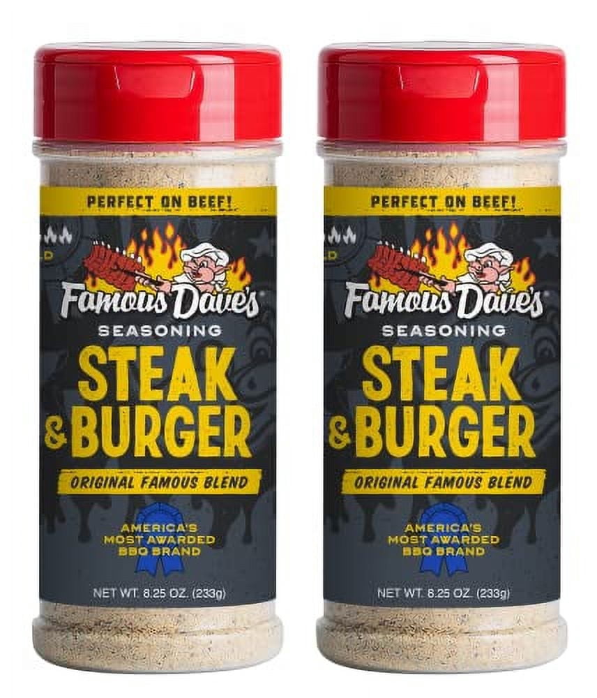 Famous Dave's Steak and Burger Seasoning, 8.25 oz, 2 Pack, Grilling ...
