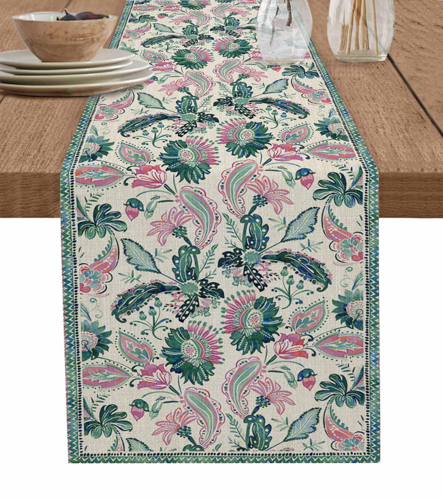 Famous Ethnic Flower Fantasy Paisley Table Runner Home Wedding Table ...
