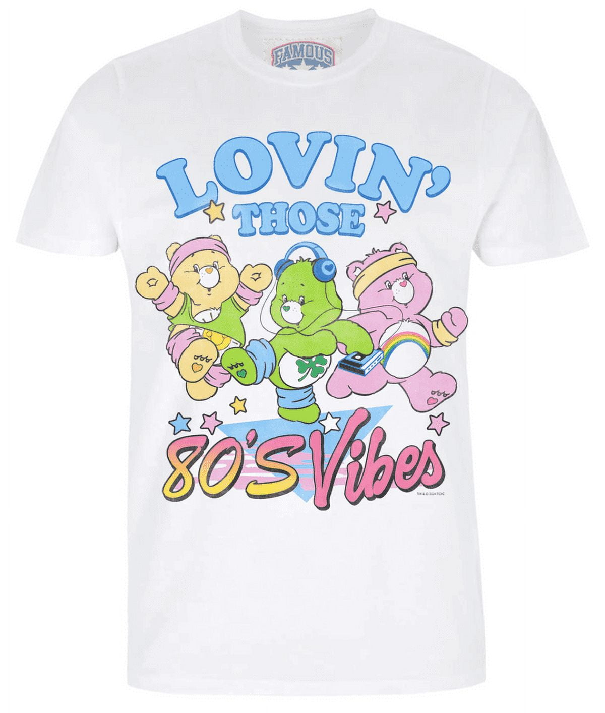 Famous Forever CAREBEARS 80s Vibes Vintage Washed T-shirt - Walmart.com