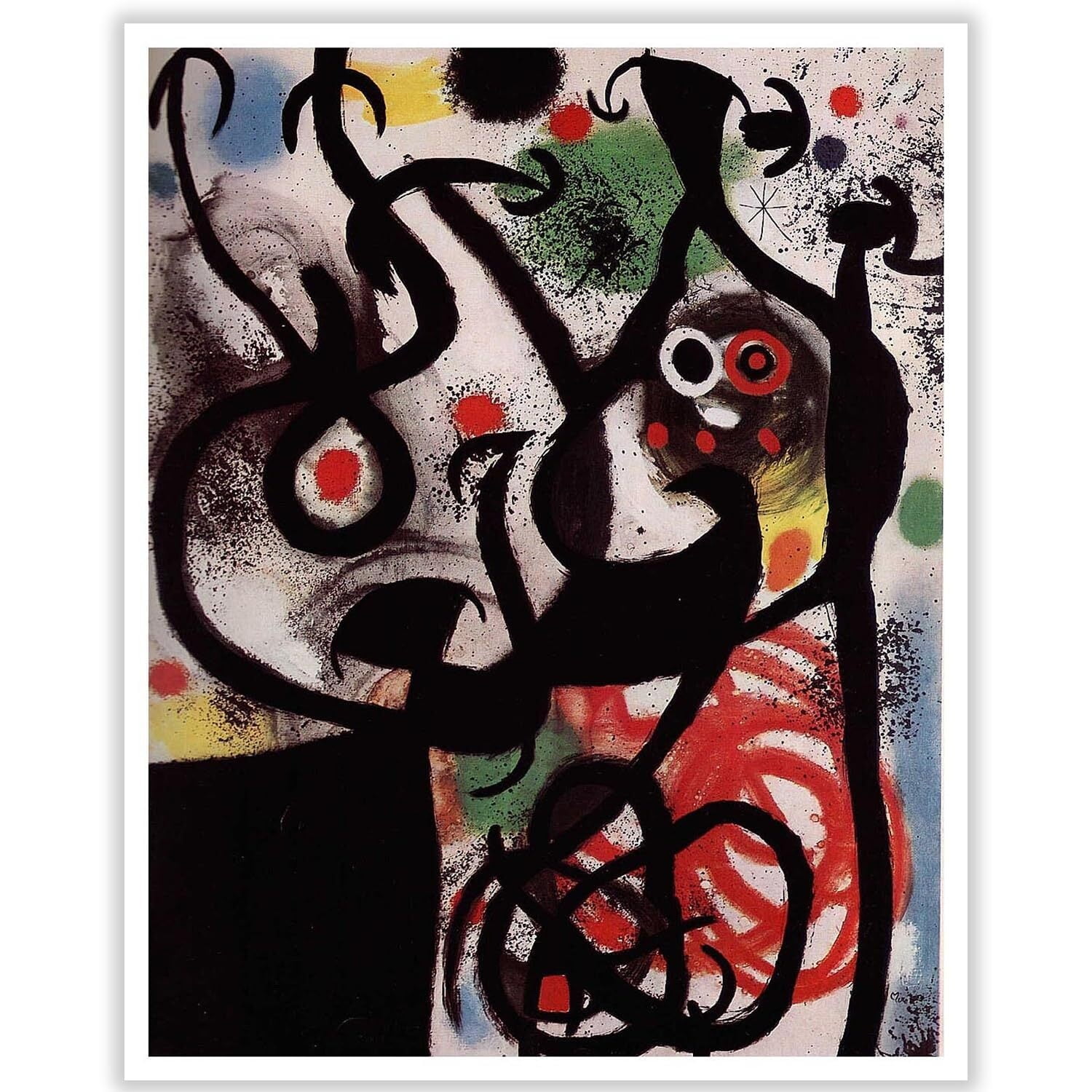 Famous Joan Miro Wall Art Joan Miro Graffiti Canvas Painting Joan Miro ...