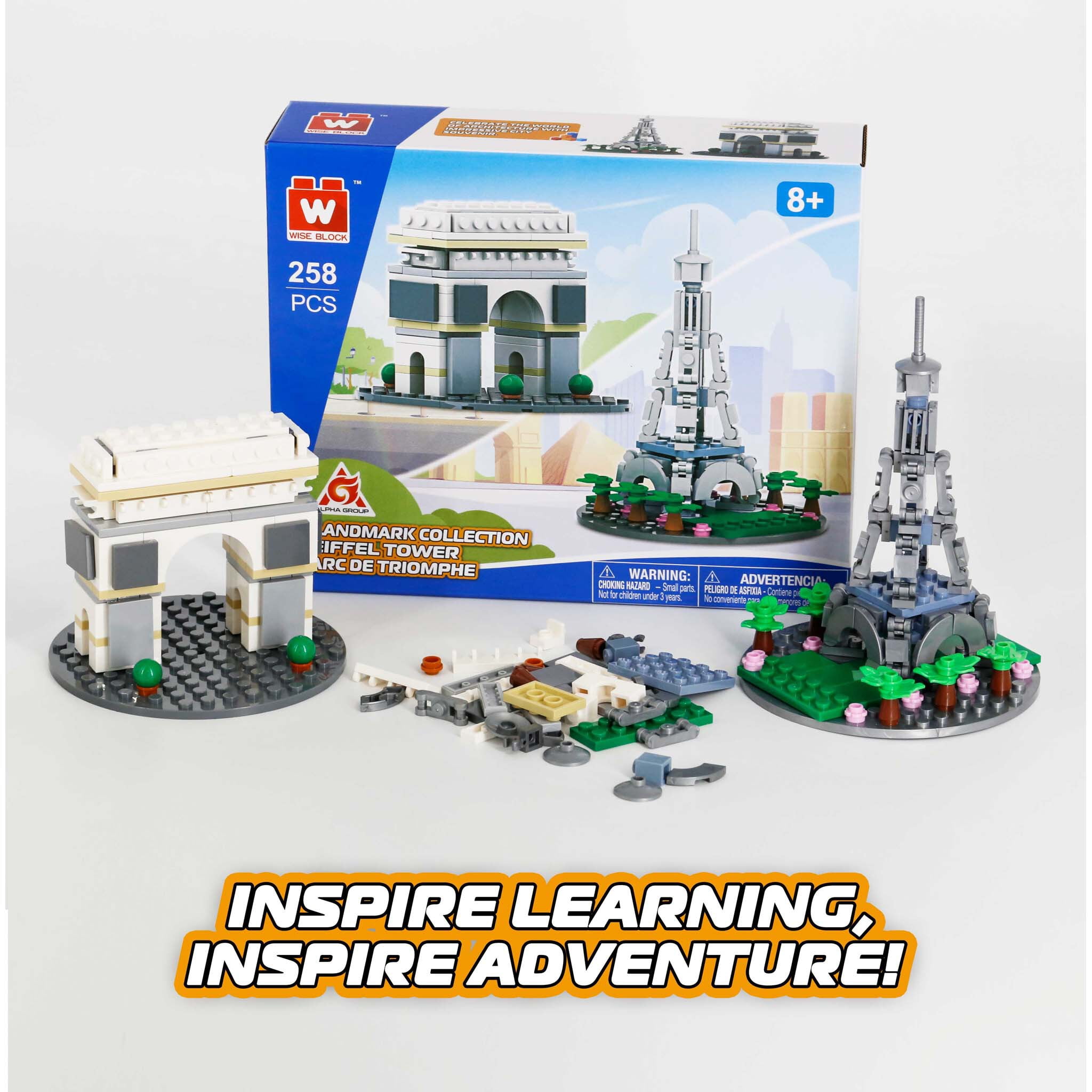 Wise Block Famous Landmark Series France Eiffel Tower & Larc de ...