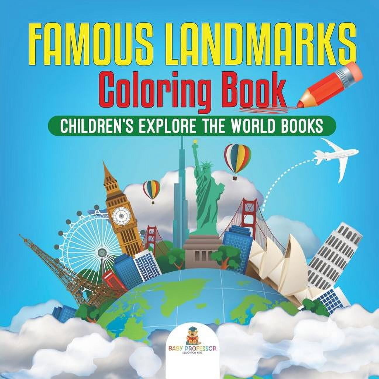 Famous Landmarks Coloring Book Children's Explore the World Books ...