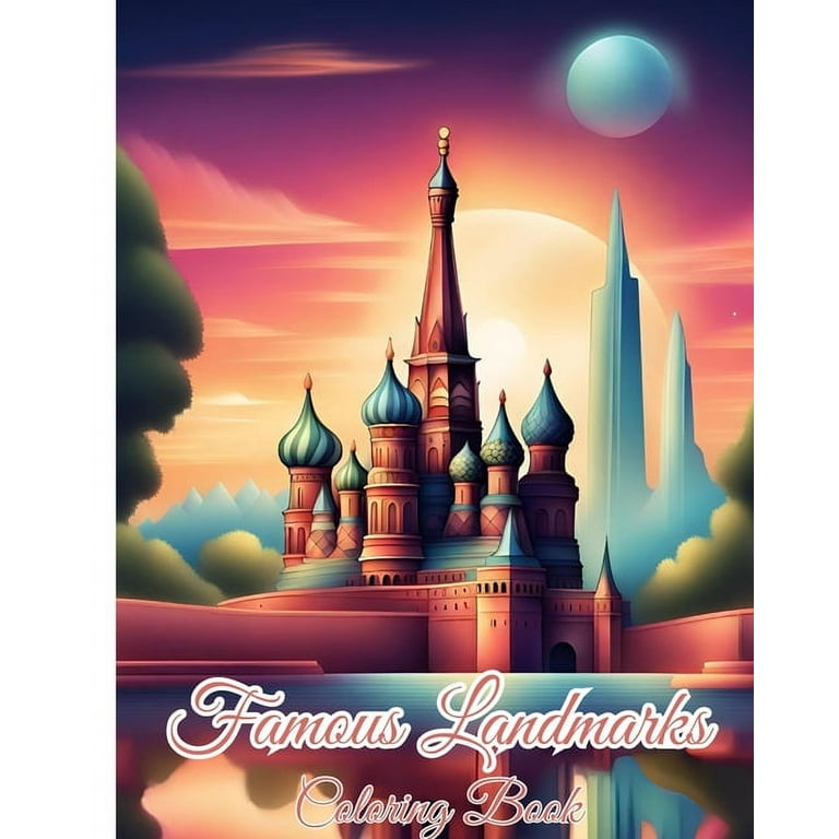 world landmarks coloring book